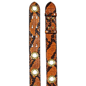 BURBERRY Burnt Amber Croco-embossed Leather Bag Strap