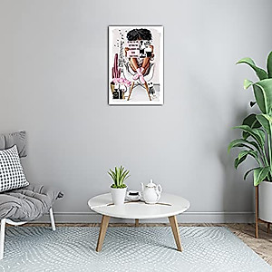 African American Wall Art Fashion Black Woman Queen Painting Home Decor For Bedroom Living Room Black Wall Art Woman Gifts Framed Ready To Hang12x16inch