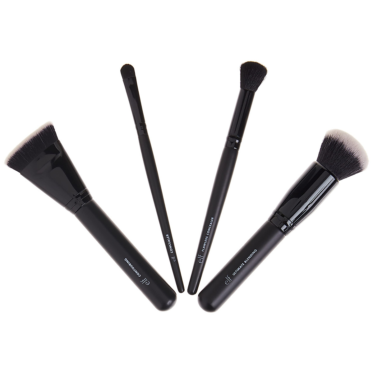 e.l.f. Complexion Perfection Brush Kit, 4-Piece Makeup Brush Set, Brushes For Foundations & Concealers, Vegan & Cruelty-Free