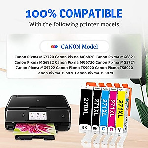 Topkolor PGI-270XL CLI-271XL Compatible Ink Cartridge Replacement for Canon PGI 270 XL CLI 271 XL, 15Pack Ink Cartridges Combo to use with MG6821 TS6020 TS8020 TS9020 Printer,Black,Cyan,Magenta,Yellow