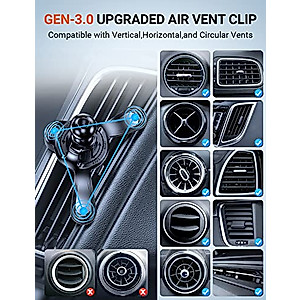 TORRAS Phone Holder for Car [Vertical & Circle Vent Friendly] Universal Stable Car Phone Mount Air Vent Holder Cradle Case Friendly (Clip)