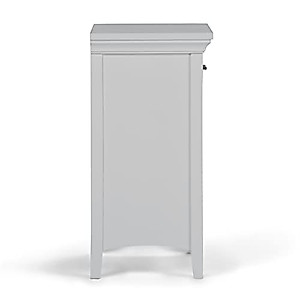SIMPLIHOME Avington 29.9 inch H x 20.5 inch W Laundry Hamper in Pure White with 1 Storage Compartment, for the Bathroom