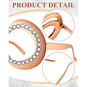 9 Pairs 60th Birthday Glasses Number 60 Crystal Frame Funny Costume Sunglasses Novelty Eyewear Celebration Decoration (Rose Gold)