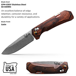 Benchmade - Grizzly Creek 15062 EDC Knife with Wood Handle (15062)