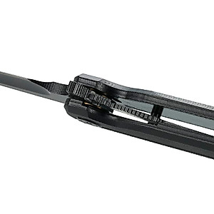 CRKT LCK + Folding Pocket Knife: Folder with Liner Lock, Black Plain Edge Sheepsfoot Blade, Reinforced Nylon Handle with Pocket Clip 3802K