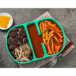 LOVENATURE Korean Tteokbokki Plate Set, Melamine Korean Traditional Snack Dinnerware,Indoor and Outdoor Party Dish, Dipping and mixing bowl. 부먹찍먹 그릇,떡볶이 분식세트