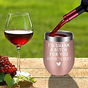 LEADO Best Friend, Friendship Gifts for Women - Sisters Gifts from Sister, Best Friend Birthday Gifts for Women Friends - Funny Galentines, Valentines Day Gifts for Friends, Her, Mom Wine Tumbler