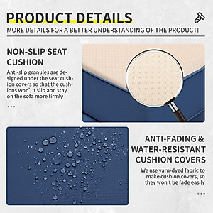 Lviden 6 Pieces Wicker Patio Furniture Sets Outdoor Conversation Set PE Rattan Sectional Sofa Couch with Storage Table and Royal Blue Cushions