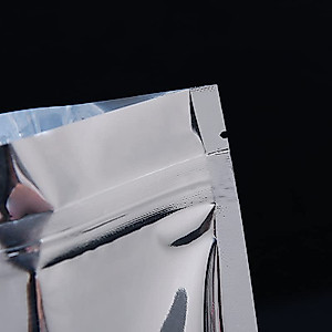 50 Pcs Mylar Bags for Food Storage with Clear Window 1 Gallon 10x14 Inches for Long Term Food Storage