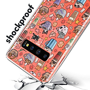 Generic Slim TPU Phone Case Compatible with Samsung Galaxy A72 A71 5G A70 A51 A32 A21 A11 A12 A01 Durable Kittens Cute Clear Soft Protective Shockproof Paws Kawaii Cover Cats Silicone Pet Coffee Cups