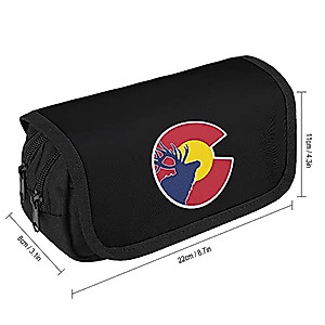 Colorado State Flag Elk Pencil Case with Two Large Compartments Pocket Big Capacity Storage Pouch Pencil Bag for School Teen Adult