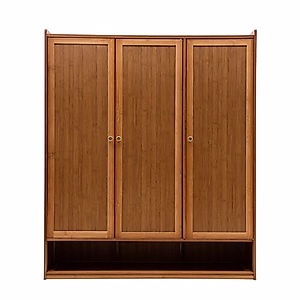 LOYALHEARTDY 8 Tier Shoe Storage Cabinet with Doors, Bamboo Free Standing Shoe Racks Entryway Shoe Organizer with Open Compartment, 35.4" W x 12.6" D x 42.1" H