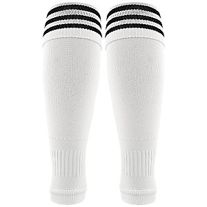 adidas Unisex Alphaskin Soccer (2-pack) Calf Sleeve Sock Team, White/Black, One Size US
