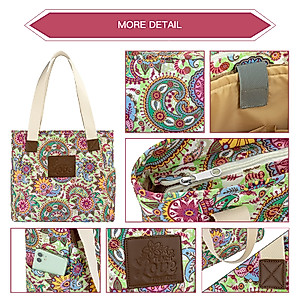 Muzale Teacher Appreciation Graduation Gifts for Women, Large Floral Tote Bag with Special Word for Beginning Teacher, End of Year Teacher Gift for Christmas, Birthday, Graduation, Last Day Of School