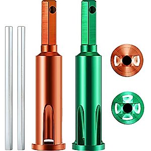 2 Pieces Wire Twisting Tools, Wire Stripper and Twister, Wire Terminals Power Tools for Stripping and Twisting Wire Cable, both Manual and Electric (Green and Orange)