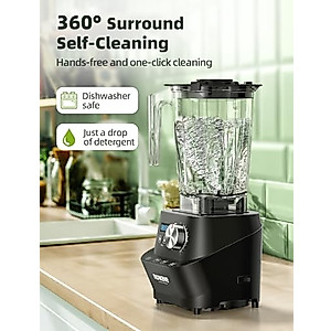 Nuwave Infinity Commercial Blender, Heavy-Duty Smoothie Blender w/ 2.5HP Copper Motor & Laser-Cut Blades, Last 100 Years, Quick Ice Crushing, 64oz Tritan Jar, NSF Certified, 10 Speeds, Self-Cleaning