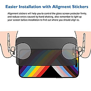 Mothca Matte Privacy Screen Protector for iPhone 14 Pro 6.1-inch 2022 with Alignment Sticker, Anti-Spy Anti-Glare Full Coverage Tempered Glass Anti-Fingerprint Shield Smooth & No Dark, Easy to Install