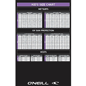 O'NEILL Unisex Child Youth Epic 4/3mm Back Zip Full Wetsuits, Black/Seaglass/Berry, 6 US