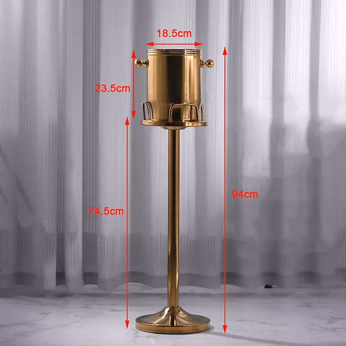 MOOWI Ice Bucket Ice Bucket with Stand and Handles, Double Wall Stainless Steel Ice Cooler Bucket for Beer, Wine Chiller, Outdoor or Indoor Use（Gold） Keeps Ice Cold & Dry