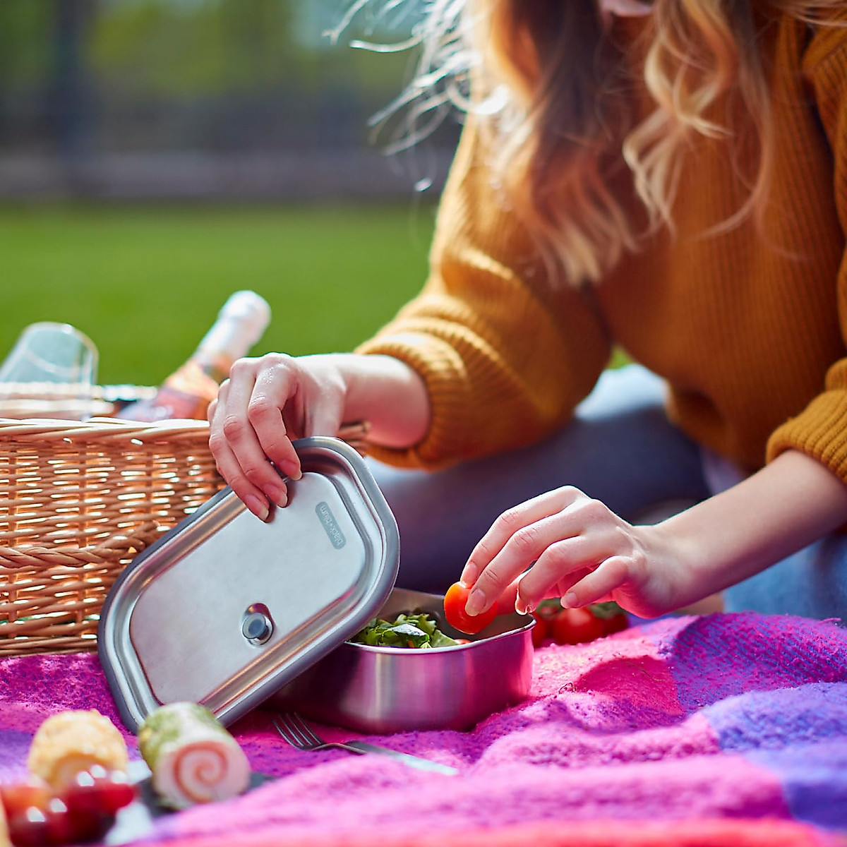 Black+Blum Stainless-steel Lunch Box | Leak-proof Oven Safe Plastic Free Meal Prep Lunch Food Container, Ocean, 1000ml / 34 fl oz