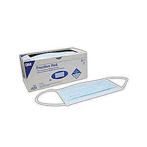3M 50707387256031 1820 Ear Loop Procedure Face Mask, Blue (Pack of 50)