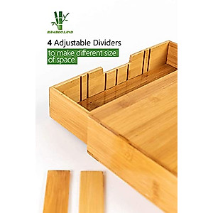 Bamboo Land- Bamboo K Cup Holder, 4 Adjustable Dividers, 36 K Cup Pod Storage, Coffee Pod Drawer, Coffee Pod Holder, Coffee Pod Organizer, Kcup Holder, K Cup Holders for Counter, Coffee Pods Holder