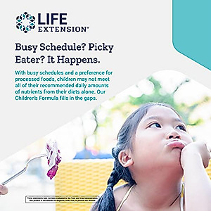 Life Extension Children's Formula Mix Berry-Flavored, Kid-Friendly Chewable Multivitamin – Gluten-Free, Non-GMO – 120 Chewable Tablets