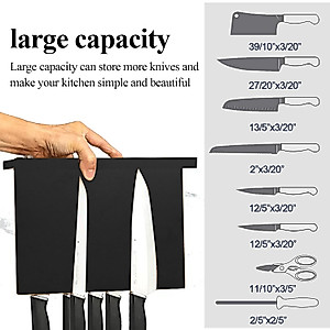 Resafy Magnetic Knife Holder Black Acacia Wooden Double Sided Magnetic Knife Block Magnetic Universal Stands with Strong Enhanced Magnets Knife Strip 12 X 10 In Knife Display Rack for Kitchen Counter