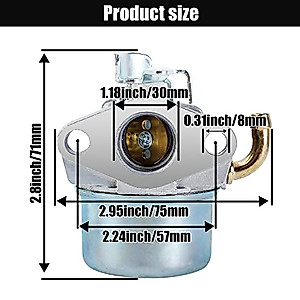 QAZAKY Carburetor Compatible with 12S252 12T102 12T112 12T132 12T152 12T202 12T212 12T232 12T252 12T292 157102 157112 157117 157202 157302 591299 690046 Garden Tiller 5.5hp 6HP 8.25HP