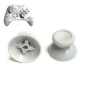 2 PCS Replacement Analog Thumbstick Cover Case Joystick Thumb Sticks Caps for Xbox ONE, Xbox ONE S Slim, Xbox ONE X PS4 Controller (Grey White)