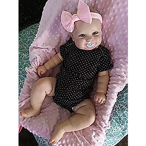 Pinky Reborn 50cm Reborn Baby Doll 20inch Newborn Toddler Real Soft Touch Ma with Hand-Drawing Hair Handmade Doll