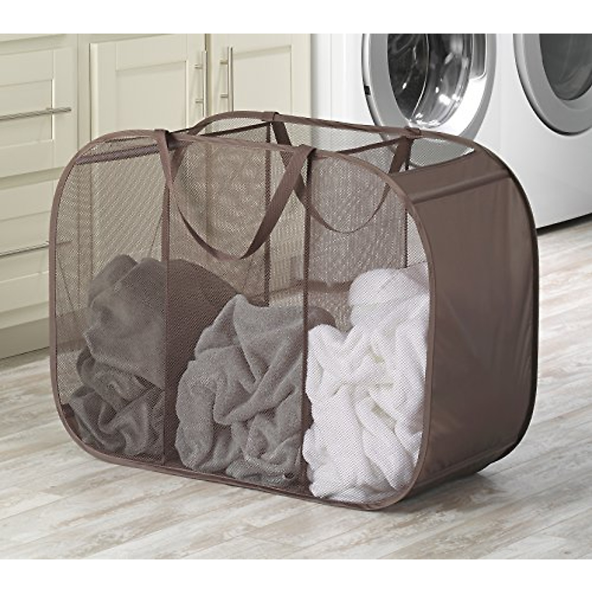Whitmor 6926-986-CHOC Pop & Fold Laundry Sorter, Chocolate