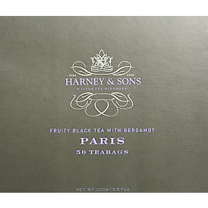 Harney & Sons Paris Tea Bags - Box of 50 Tea Bags (Pack of 2) Fruity Black Tea with Bergamot