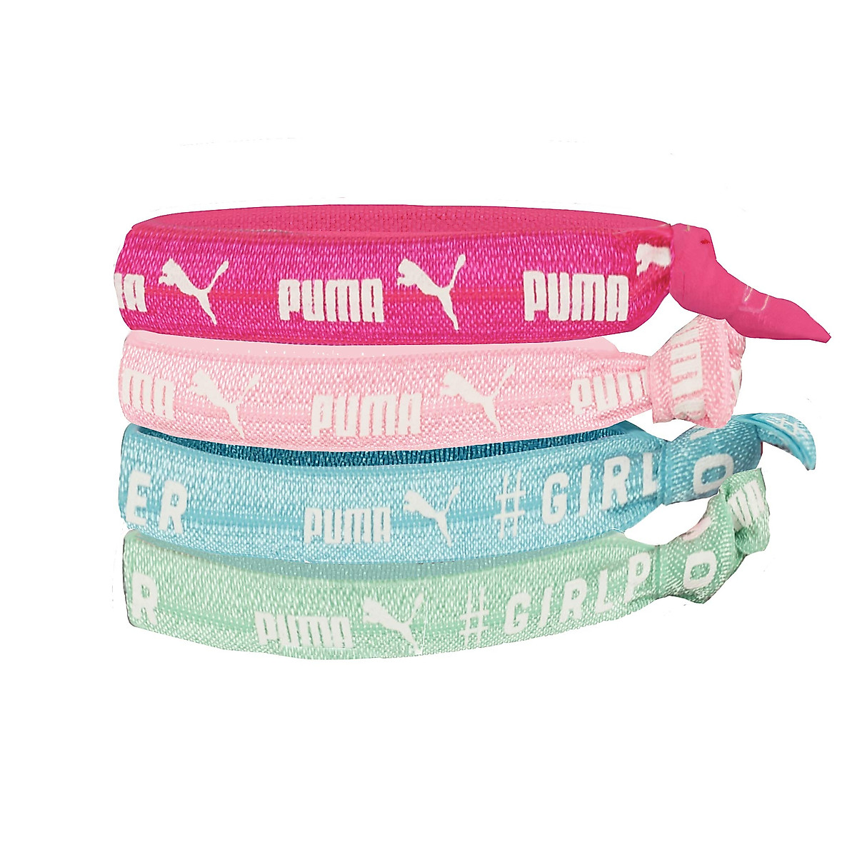 PUMA girls 8 Pack Low Cut + Hair Ties Running Socks, Gray/Multi, 7-8.5 US