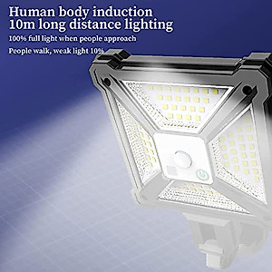 XCMVCN Solar Outdoor Lights, IP65 Waterproof Motion Sensor Solar Powered Lights, 3 Intelligent Lighting Modes, with Remote Control,Wall Securi ty Lights for Fence Yard Garden Patio Front Door