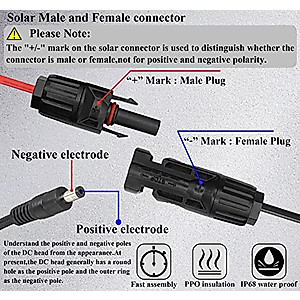 zdyCGTime Solar Adapter Male and Female to DC 5.5mm x 2.1mm Male Solar Power Extension Cable for Solar Panel and Portable Generator Connector to DC Solar Panel Connector Adapter Cables, 1.5m 16AWG.