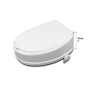 Pepe - Raised Toilet Seat for Seniors 4 inch, Toilet Seat Risers for Seniors, Raised Toilet Seat with Lid, Handicap Toilet Seat Riser, Elevated Toilet Seat for Elderly, High Toilet Seats for Seniors