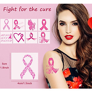160 PCs Pink Ribbon Tattoos Breast Cancer Awareness Temporary Tattoos
