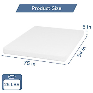 PayLessHere 5 Inch Full Green Tea Memory Foam Mattress Cooling Gel Infused Mattress,Medium Firm Mattresses Fiberglass Free/CertiPUR-US Certified/Bed-in-a-Box/Pressure Relieving Full Size,White