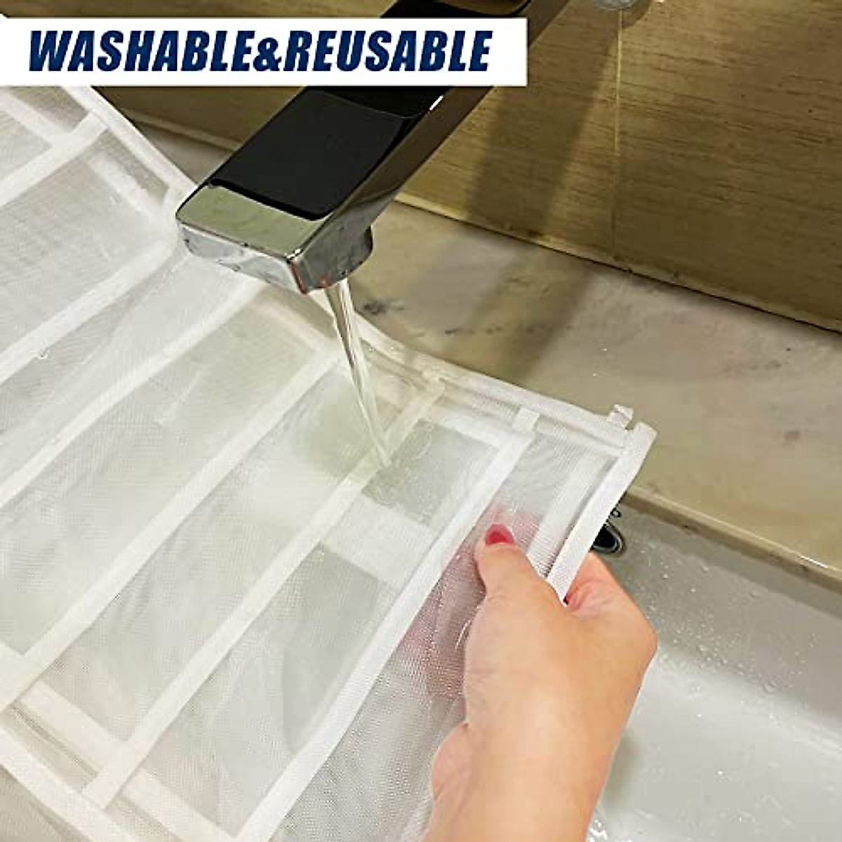 DLLDY Wardrobe Clothes Organizer for Folded Clothes, 9 Compartment Mesh Collapsible Clothes Organizer Suitable for Folded Jeans, Pants, Sweaters, Sweatshirts, T-Shirts, Underwear (2 Pc)