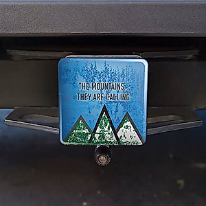 The Mountains They are Calling Hiking Nature Tow Trailer Hitch Cover Plug Insert 2"