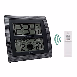 La Crosse Technology BBB86118-INT Curved Atomic Digital Clock with Moon Phase & Temperature