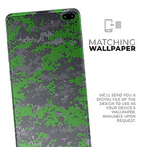 DesignSkinz Dark Green and Gray Digital Camouflage Protective Vinyl Decal Wrap Skin Cover Compatible with The Samsung Galaxy S20 (Screen Trim & Back Glass Skin)