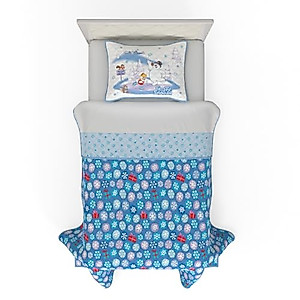 Franco Frosty The Snowman Holiday & Christmas Quilt Bedding Super Soft 2 Piece Pillow Sham and Quilt Set, Twin Size 68" x 86", (100% Officially Licensed Product)