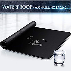 Large Mouse Pad 12x10 with Non-Slip Rubber Base, Premium-Textured & Waterproof Mousepad with Stitched Edges, Mouse Gaming Mat for Computers, Laptop, Office & Home, Black, Soft.