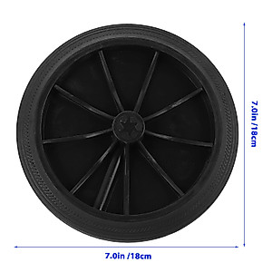 DOITOOL 2PCS Garbage Bin Wheels Replacement 7 inch Plastic Wheels Garbage Can Wheels Trash Can Dolly Rubber Wheels Trash Can Wheels Trash Bin Wheels Trash Can Accessories, 18.00X18.00X7.00CM, Black