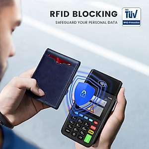 Zitahli Mens-Wallet-Slim-Leather-RFID Blocking Wallet for Men Minimalist Bifold Credit Card Holder with Gift Box