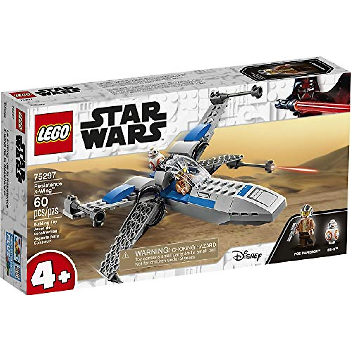 LEGO Star Wars Resistance X-Wing 75297 Building Kit; Awesome Starfighter Building Toy for Kids Aged 4 and Up, Featuring Poe Dameron and BB-8; New 2021 (60 Pieces)