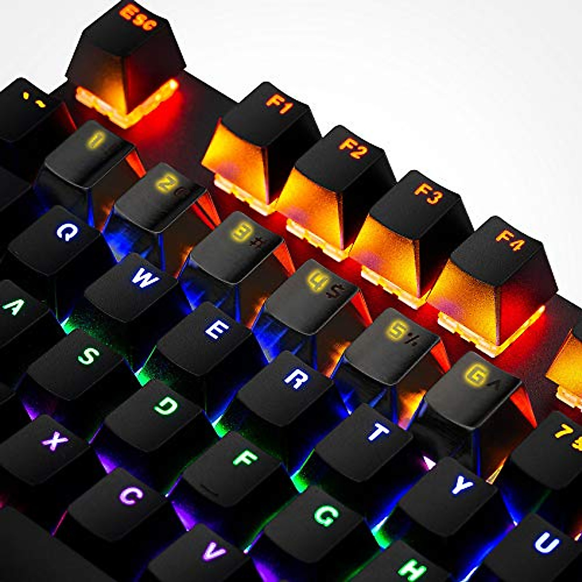 Qupei Metal Keycaps (WASDQREF+DIR.) for FPS & MOBA, OEM Mechanical Keyboard Keycaps Kit 60% Keycaps for Cherry MX Switches Gaming Keyboard Keycaps (Black)