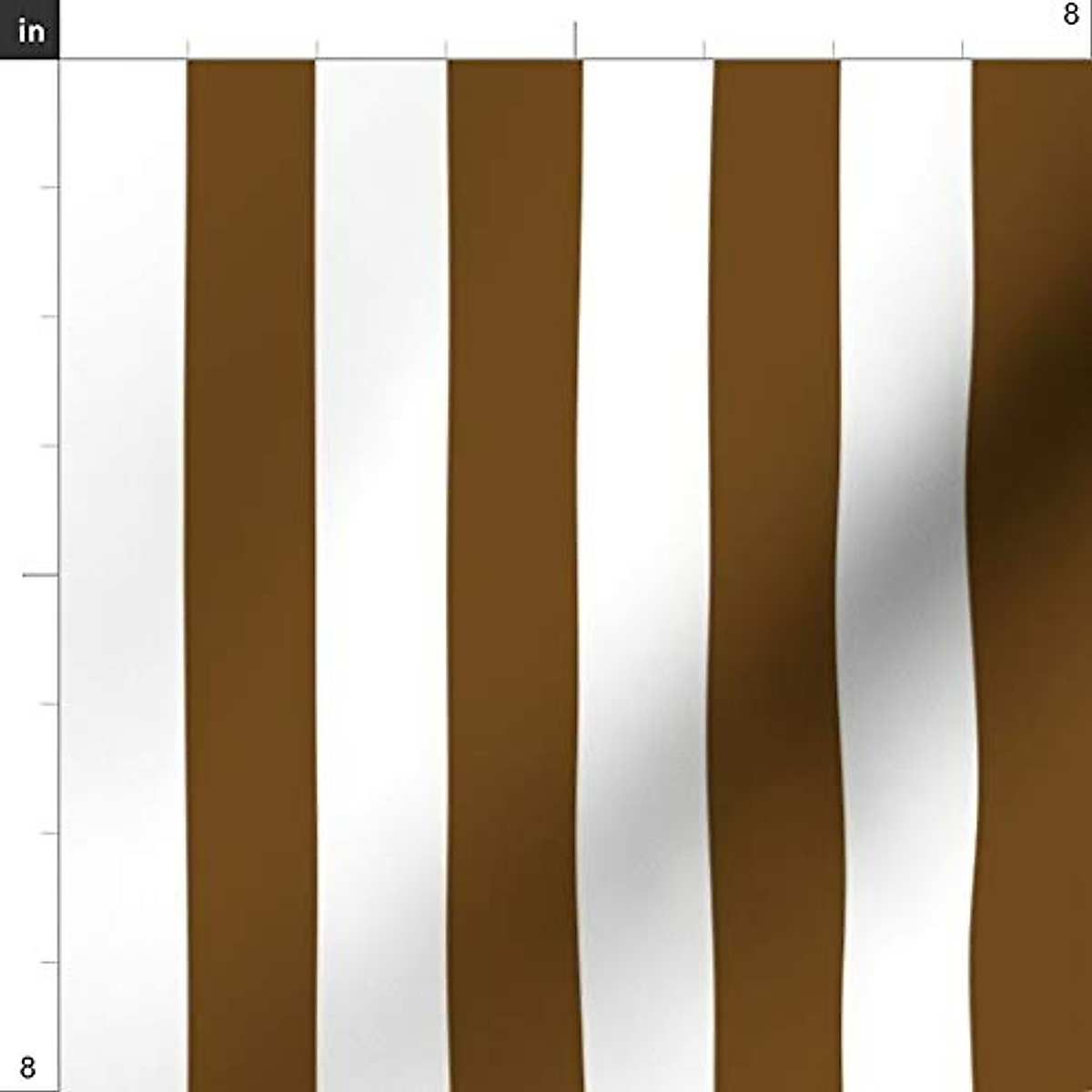 Spoonflower Fabric - Stripes Vertical Dark Brown White Browns Printed on Petal Signature Cotton Fabric Fat Quarter - Sewing Quilting Apparel Crafts Decor